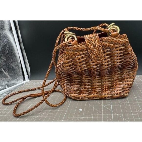 Cem | Bags | Vintage Cem Italian Woven Leather Shoulder Handbag Purse ...